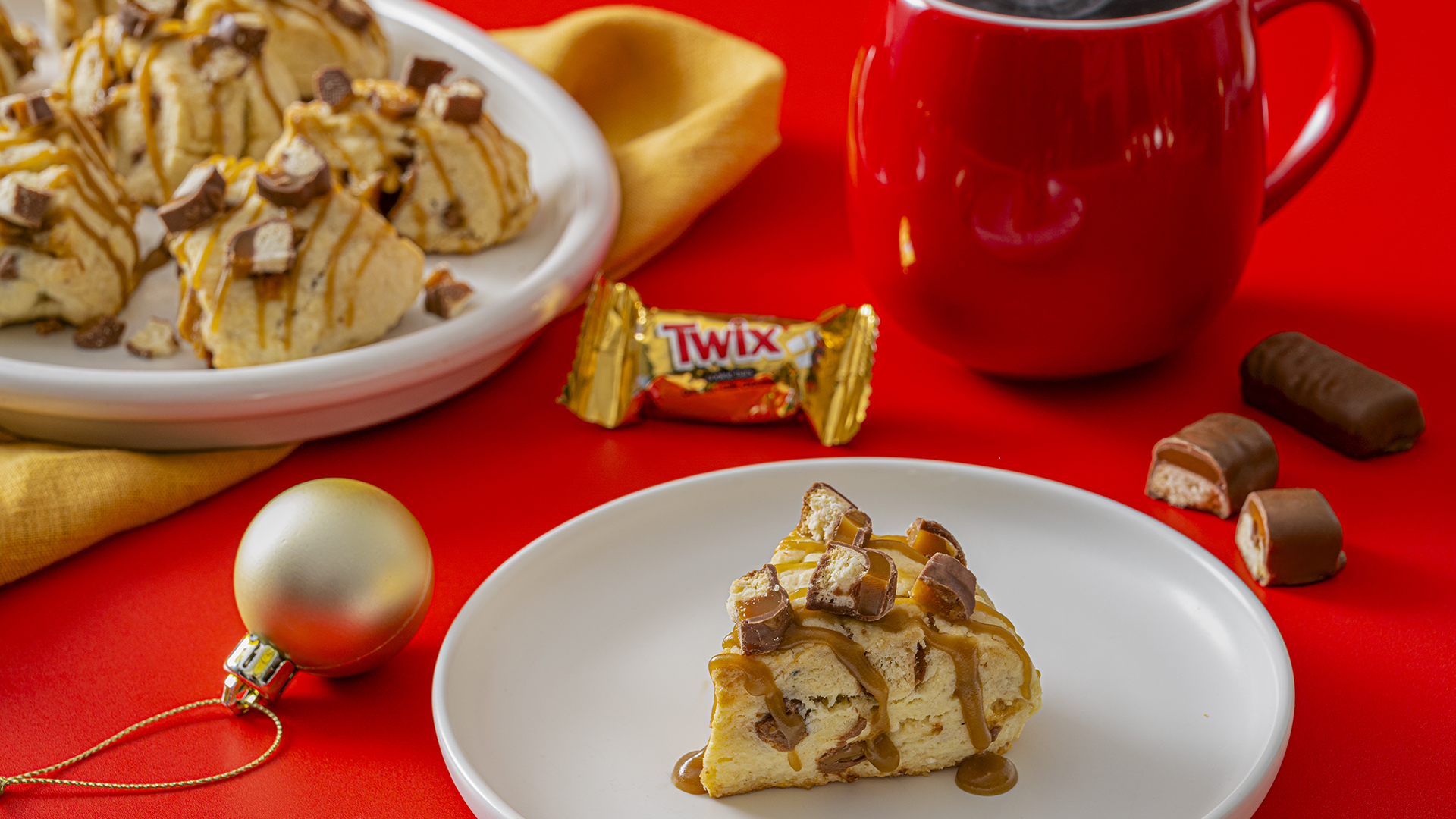 TWIX Chocolate Caramel Scones